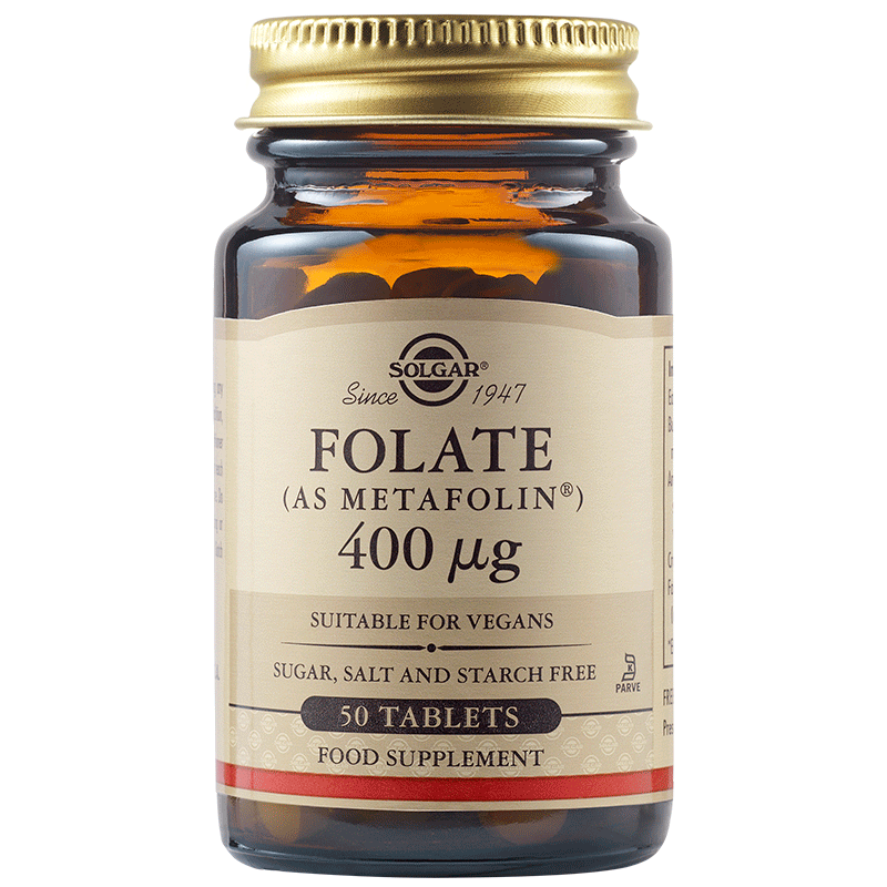 Folate 400µg (Metafolin), tablete | Solgar